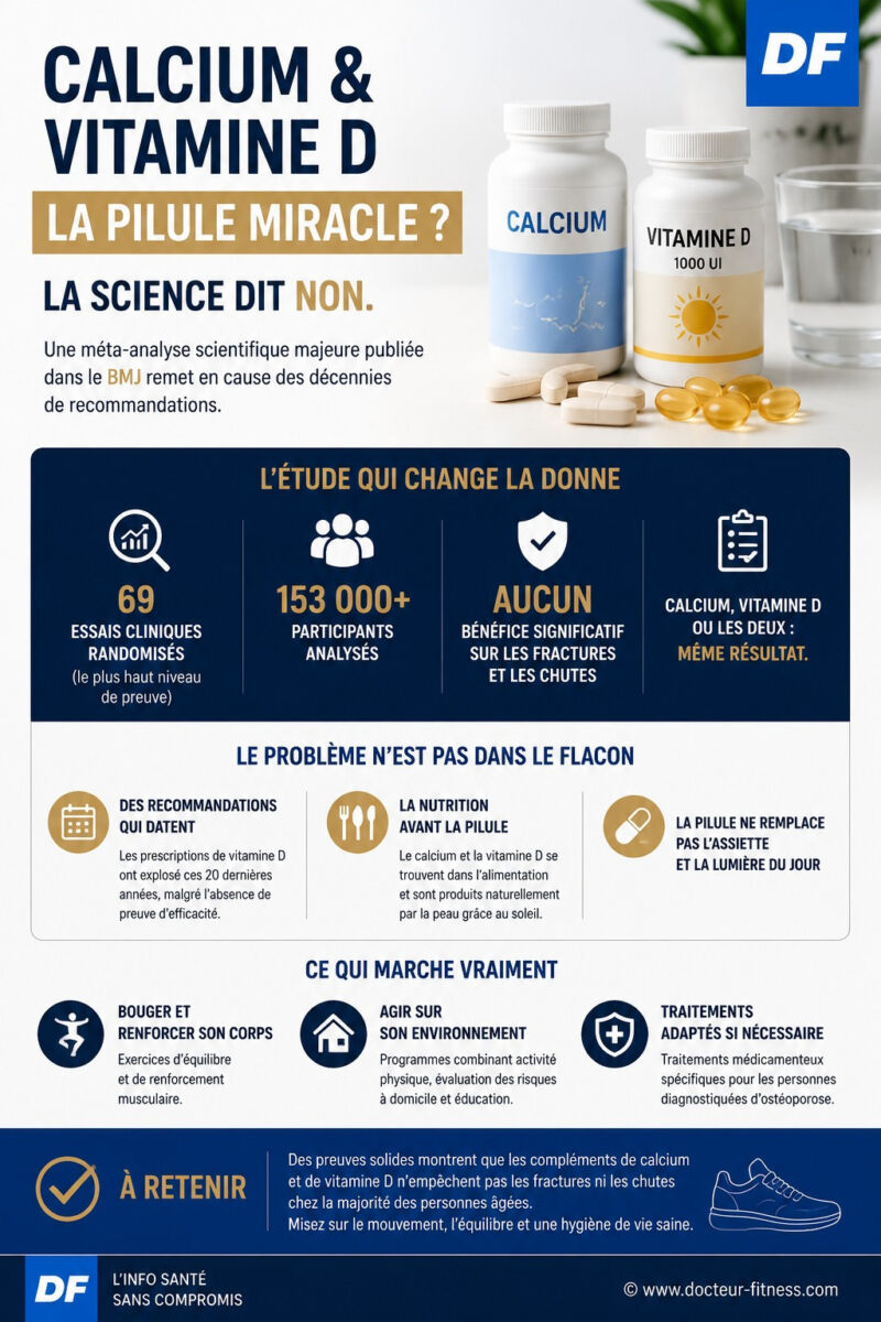 Calcium et Vitamine D : 69 études Démolissent le Mythe des Os Solides